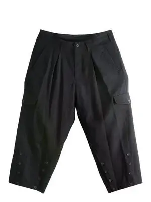 Yohji Yamamoto Button-detail Cargo Trousers - Black