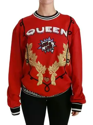 Dolce & Gabbana Sequin-embellished Embroidered Sweater - Red