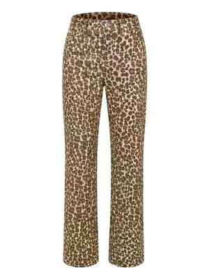 DKNY Leopard-print Straight-leg Jeans