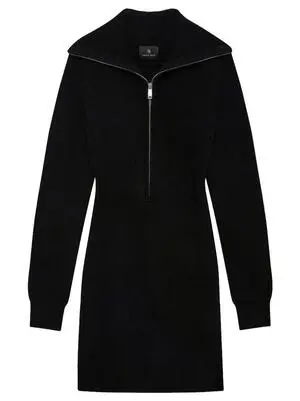 ANINE BING June Trucker-collar Dress - Black