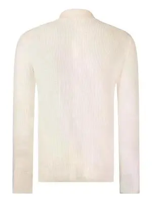 GRAN SASSO Waffle-knit Wool Polo Shirt - Neutrals