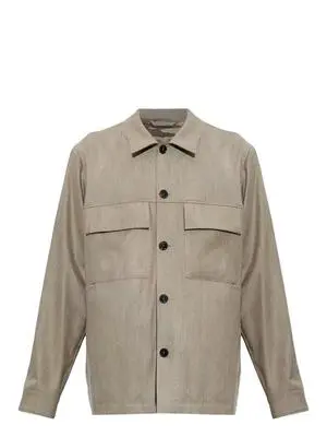 Paul Smith Light Beige Wool-cashmere Flannel Overshirt - Neutrals