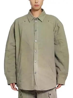 Off-White Logo-embroidered Overshirt - Green