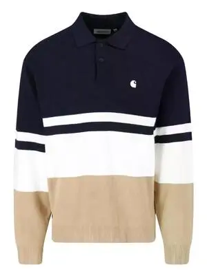 Carhartt Work In Progress L/s Austin Colour-block Polo Sweater Blue