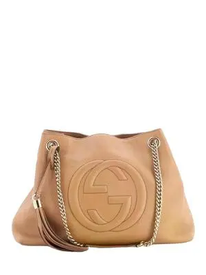 Gucci Soho Chain Strap Leather Medium Shoulder Bag Neutrals
