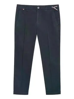 MASON'S Logo-patch Turn-up Trousers - Blue