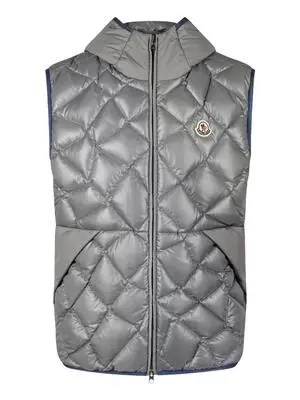 Moncler Quilted Hooded Gilet - Grey