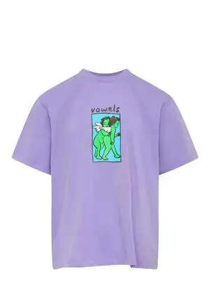 VOWELS Cherub Graphic-print T-shirt - Purple