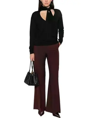 ROBERTO COLLINA Cut-out Pussy-bow Sweater - Black