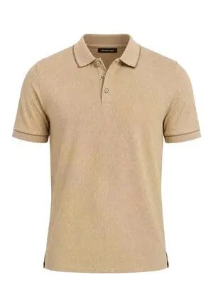 Michael Kors Signature-logo Cotton Jersey Polo Shirt - Neutrals