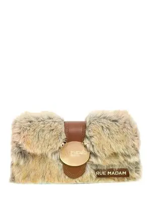 RUE MADAM PARIS Faux-fur Chain-link Shoulder Bag - Neutrals