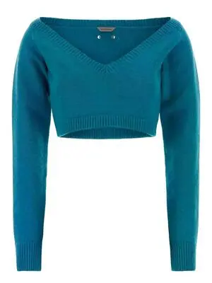 BALENCIAGA Cropped V-neck Sweater