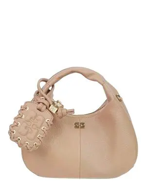 GANNI Mini Shoulder Bag In Grained Brown Neutrals