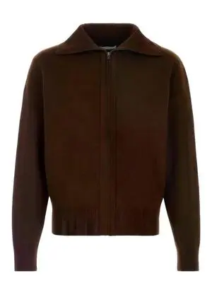 ENTIRE STUDIOS Zip-up Ribbed-trim Cardigan - Brown
