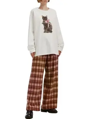 B+AB Check-pattern Trousers - Brown