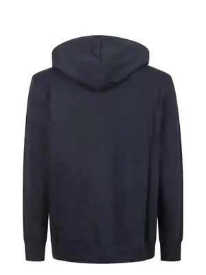 Paul Smith Dark Navy Cotton Zip-front Zebra-logo Hoodie - Blue