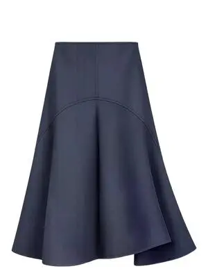 PLAN C Panelled Asymmetric Midi Skirt