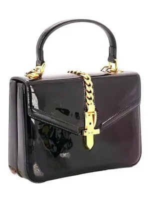 GUCCI Sylvie 1969 Top Handle Bag Patent Mini Satchel