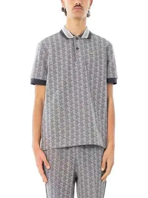 Lacoste Monogram-print Polo Shirt - Grey