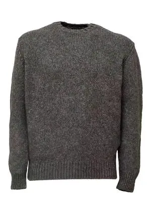 Fedeli Chunky-knit Crew-neck Sweater - Grey