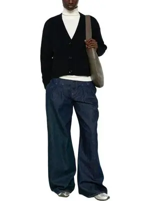 Max Mara Filmato Ribbed-knit Cardigan Blue