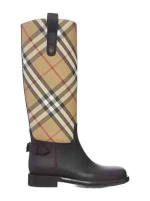 Burberry Check Cavalier Outdoor Boots Neutrals