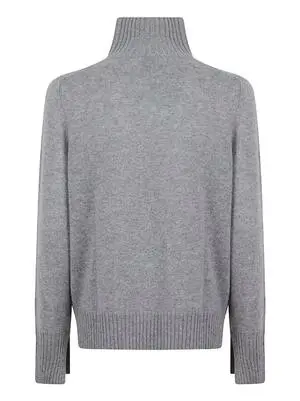 ALLUDE High-neck Cashmere Sweater Grey