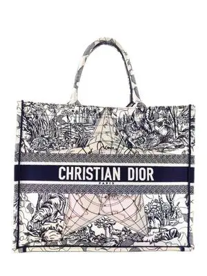 DIOR Book Embroidered Canvas Large Tote Bag
