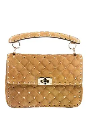 VALENTINO Rockstud Spike Medium Suede Bag