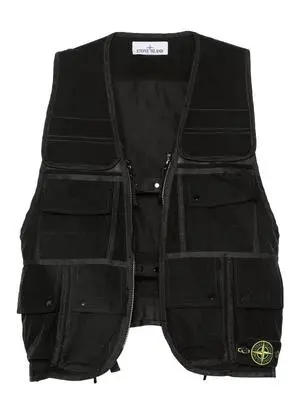 Stone Island Logo-patch Multi-pocket Gilet - Black