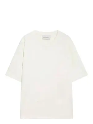AMI Paris White Cotton T-shirt With Embossed Ami De Coeur Neutrals