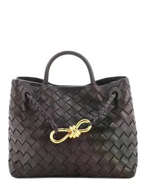 Bottega Veneta Andiamo Top Handle Bag Intrecciato Nappa Small Satchel Brown