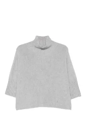 VELA SHOP High-neck Ribbed-trim Sweater - Grey