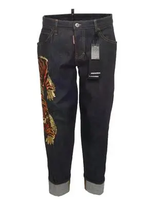 Dsquared2 Tiger-embroidered Hockney Jeans - Blue