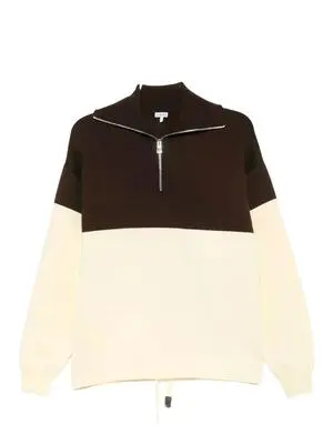 Loewe Anagram-embroidered Colour-block Sweater - Neutrals