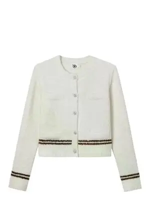 B+AB Stripe-trim Button-up Cardigan