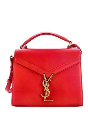 Saint Laurent Cassandra Top Handle Bag Leather Mini Shoulder Bag Red