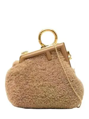 Fendi 2010-2026 Nano Shearling First Charm Bag Crossbody Bag - Neutrals