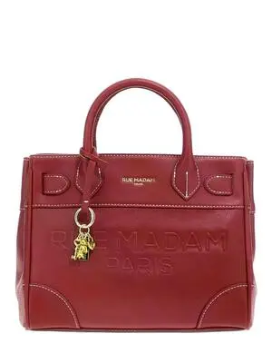 RUE MADAM PARIS La Maison Logo-embossed Contrast-stitched Tote Bag - Red