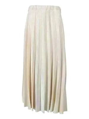 SHIRTAPORTER Pleated Velvet Midi Skirt - Neutrals