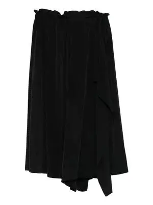 Y’s Asymmetric Draped Skirt - Black