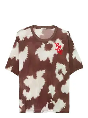 BODE Cow-print Logo-embroidered T-shirt - Brown