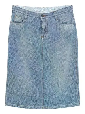 ERMANNO SCERVINO Herringbone-pattern Midi Denim Skirt