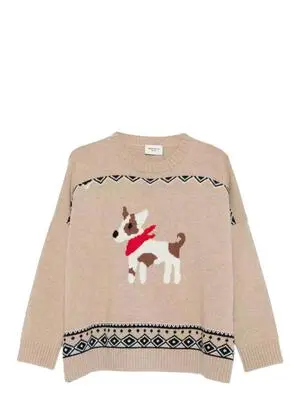 Max Mara Pavidi Intarsia-knit Crew-neck Sweater Neutrals