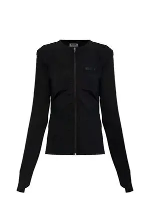 Moschino Logo-tape Zip-up Sweatshirt - Black