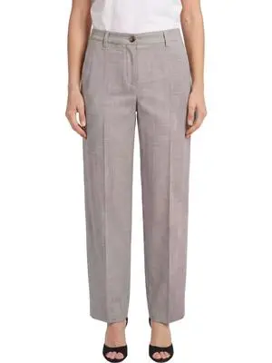 Brunello Cucinelli Checked Straight-leg Trousers - Grey