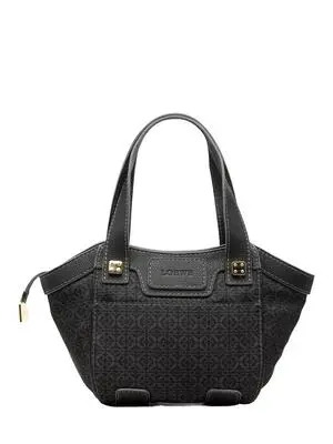 Loewe 2007 Anagram Canvas Tote Bag - Black