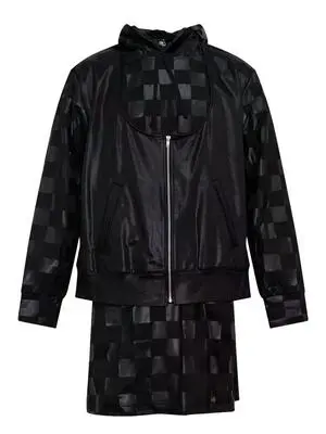 COMME DES GARÇONS Checkerboard-pattern Layered-effect Hoodie