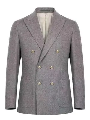 Eleventy Double-breasted Wool Suit - Grey
