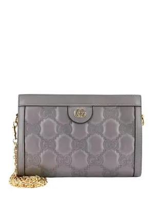 Gucci Gg Gg Matelasse Leather Small Shoulder Bag - Grey